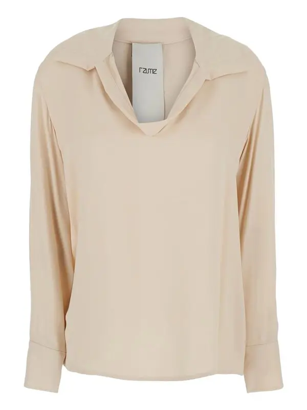 RAME Shirt With Spread Collar And V-neck - White