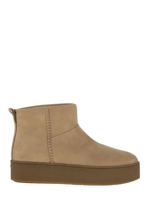 Hogan H681 Nubuck Ankle Boots - Beige