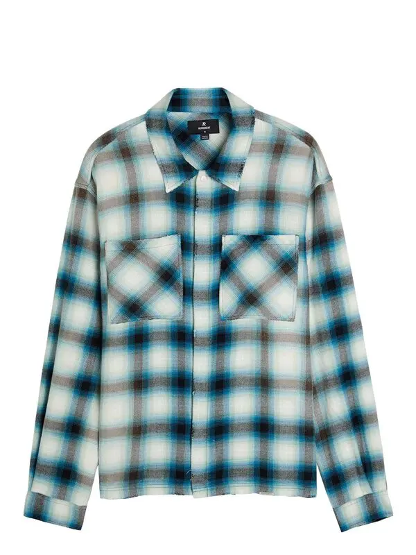 REPRESENT Sun Bleached Flannel Shirt - Blue