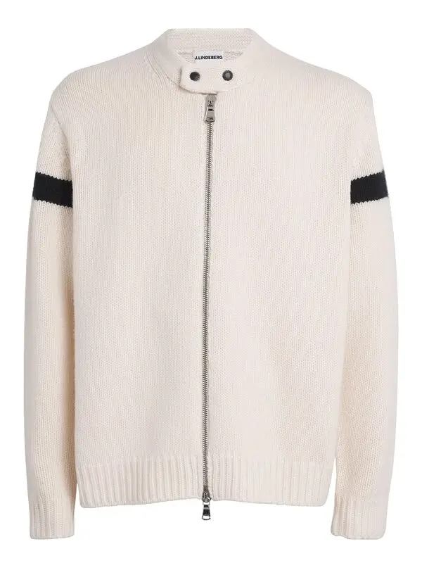 J. Lindeberg Wool Kessler Biker Jacket - Beige