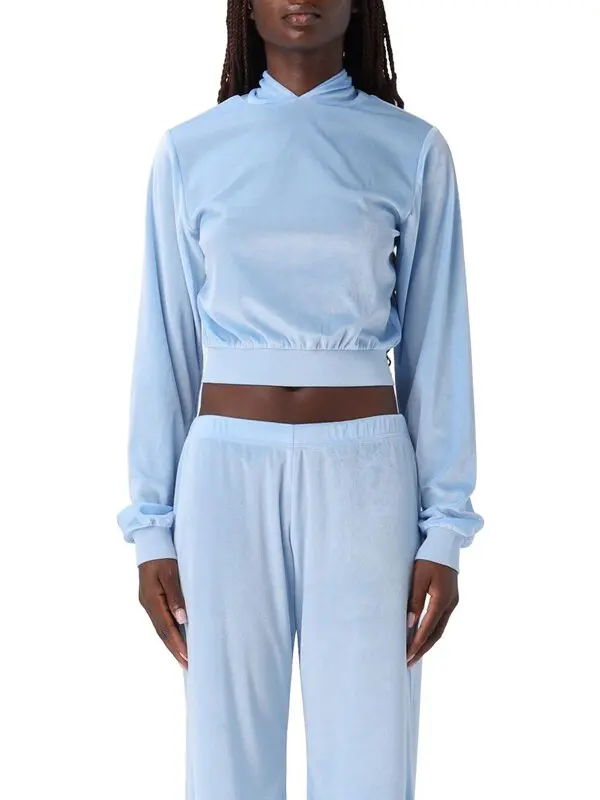 Balenciaga Cropped Long Sleeve Top - Sky