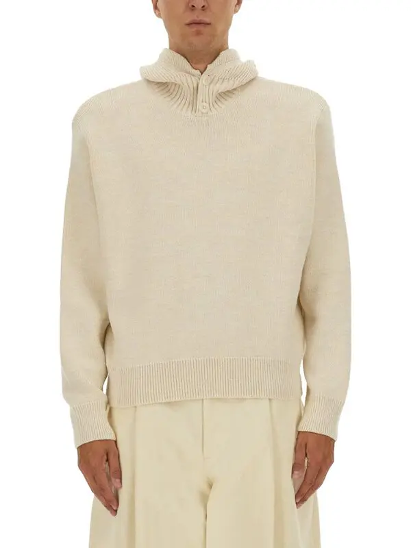 LEMAIRE Hooded Pullover Sweater - Beige