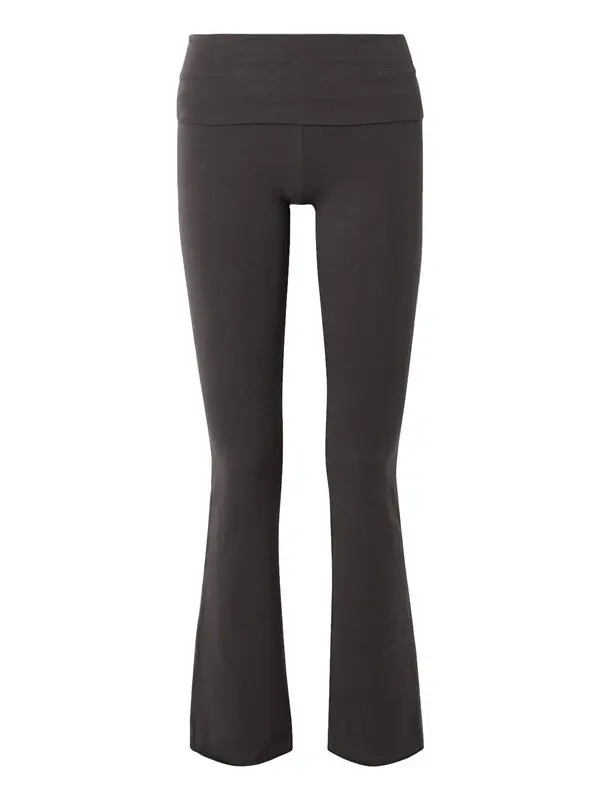 SKIMS Stretch-cotton Jersey Foldover Pants - Gray