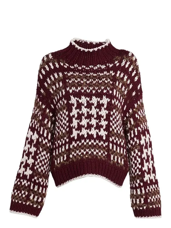 Brunello Cucinelli Cashmere Nordic Sweater - Red