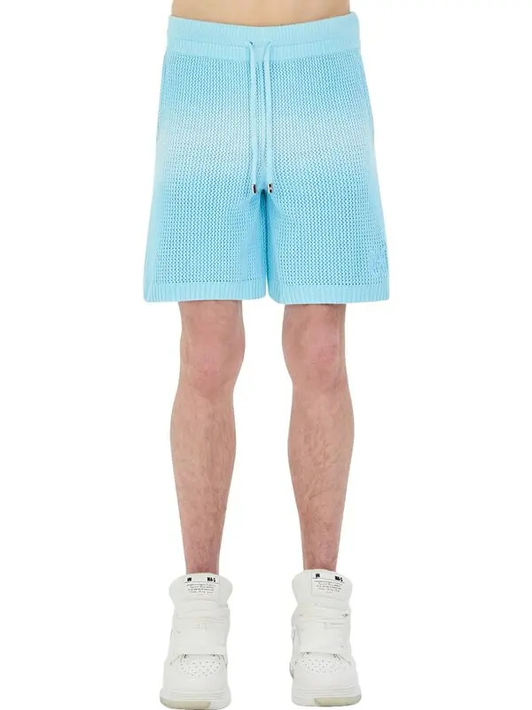Amiri Cotton Knit Drawstring Shorts - Ltblue