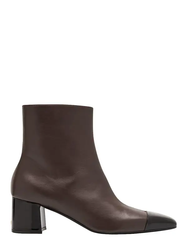 FERRAGAMO Sambi Cap-toe Leather Ankle Boots - Moro