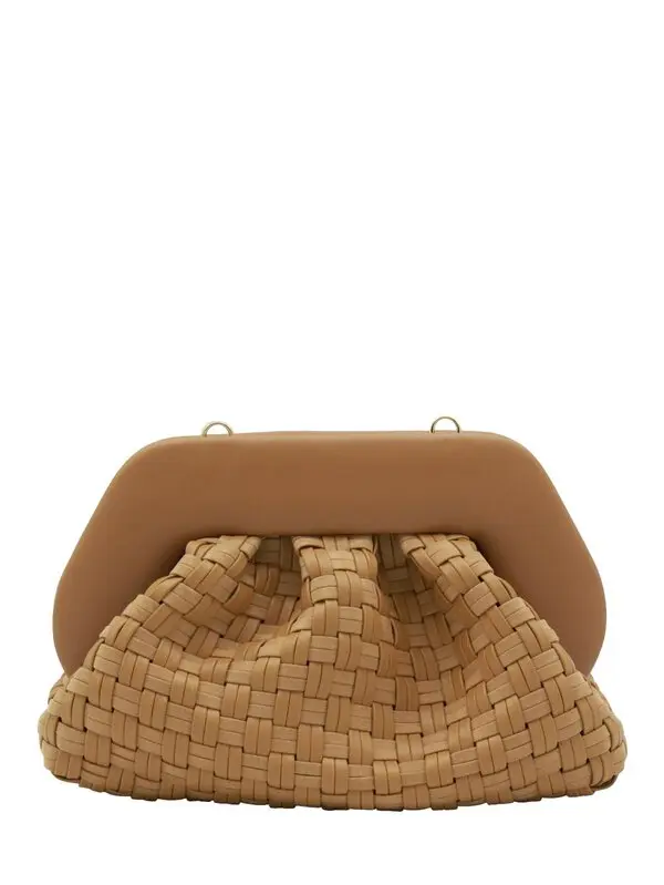 THEMOIRE Biscuit Tia Woven Clutch - Beige