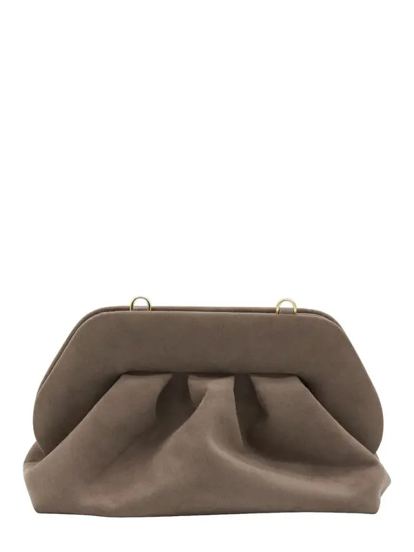 THEMOIRE Tia Suede Clutches - Mud