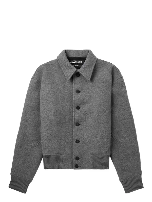 Jacquemus Feltro Wool-felt Bomber Jacket - Gray