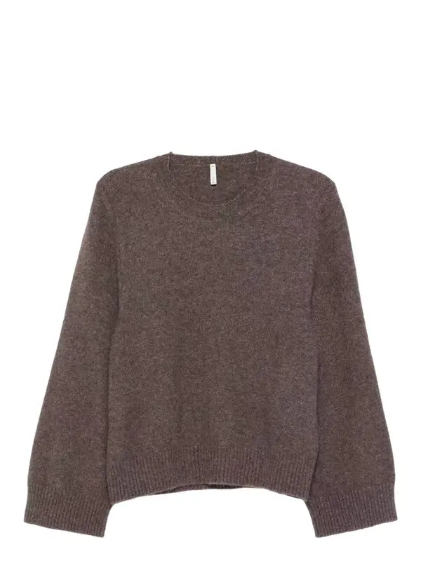 BOBOUTIC Round-neck Balloon-sleeve Sweater - Brown