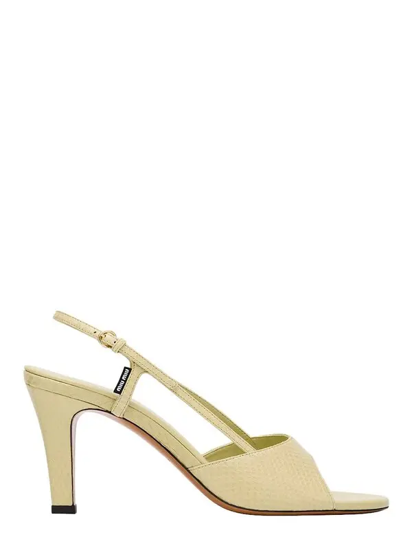 Miu Miu Ayer Snake Slingback Sandals - Pistacchio