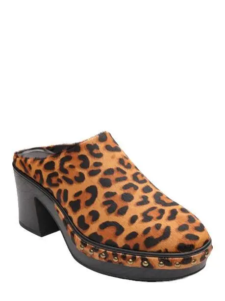 Sanctuary Emersyn Calf Hair Clog - Bistro-black