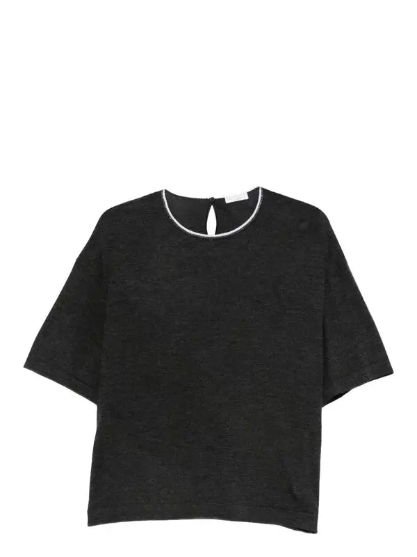 Brunello Cucinelli Round-neck Cashmere Top - Grey