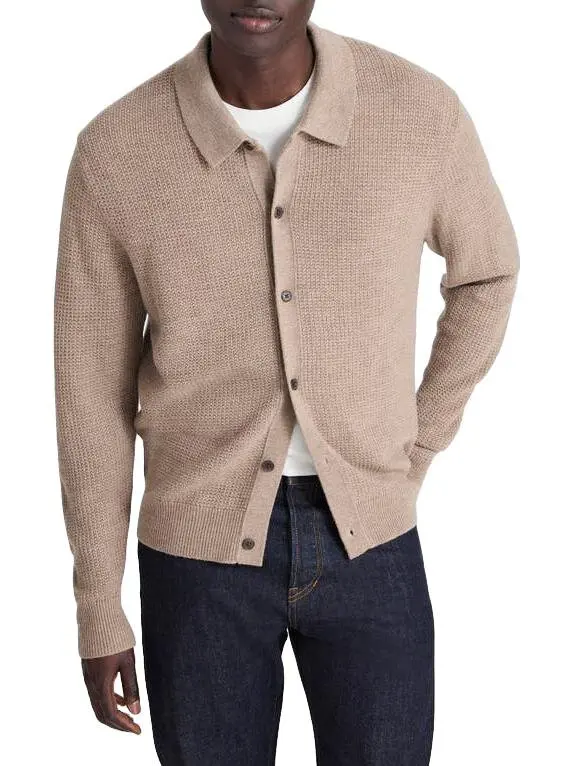 Madewell Merino Wool Collared Cardigan - Heather Brown