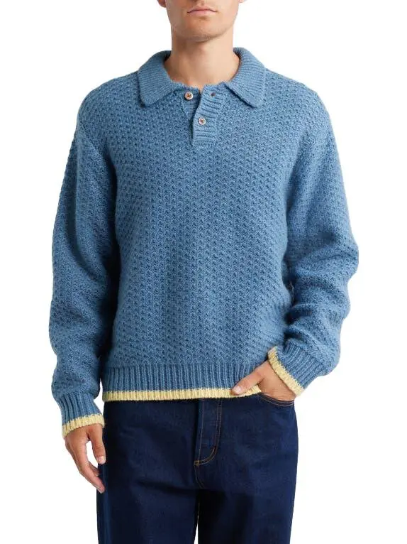 Obey Loreto Textured Polo Sweater - Captain's Blue Multi