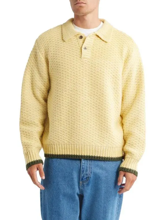 Obey Loreto Textured Polo Sweater - Straw Multi