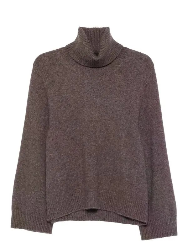 BOBOUTIC Roll-neck Wide-sleeve Sweater - Brown