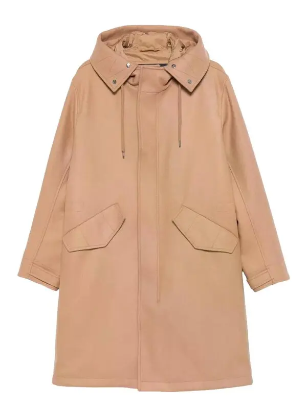 Herno Flap-pocket Hooded Coat - Neutrals