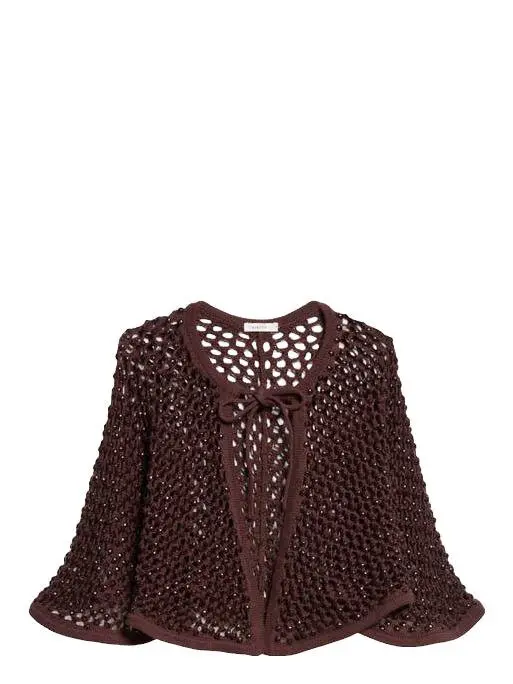 DIOTIMA Crystal Mesh Crochet Capelet - Nightshade