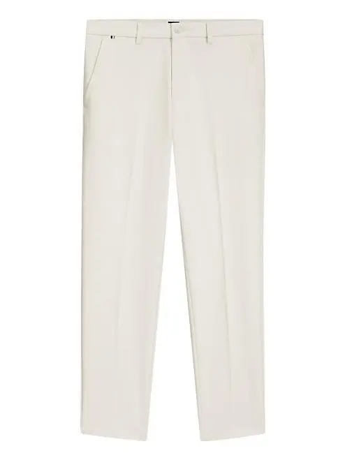 Hugo Boss Slim-fit Elasticated-waist Woven Trousers - Open White