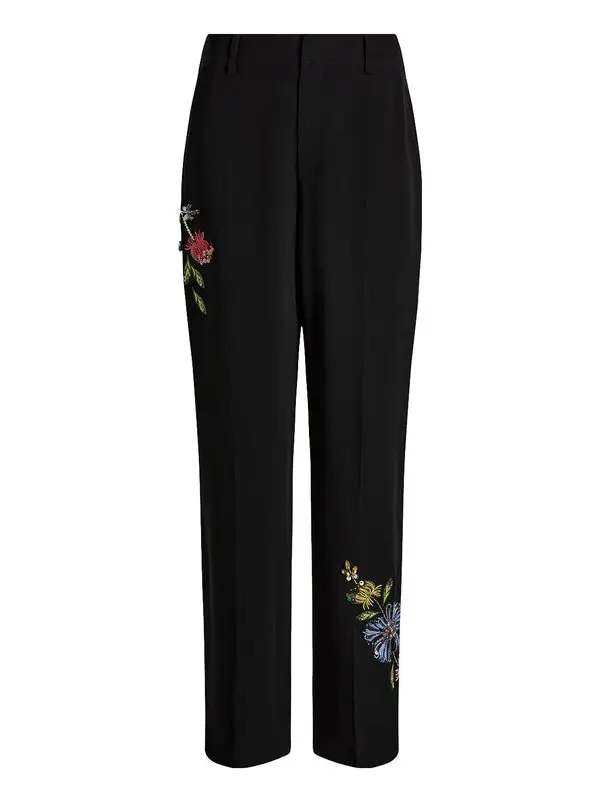 Cinq À Sept Harlan Floral Embellished Pants - Black