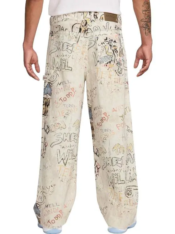 JORDAN Air Loose Fit Playground Print Carpenter Pants - Legend Light Brown