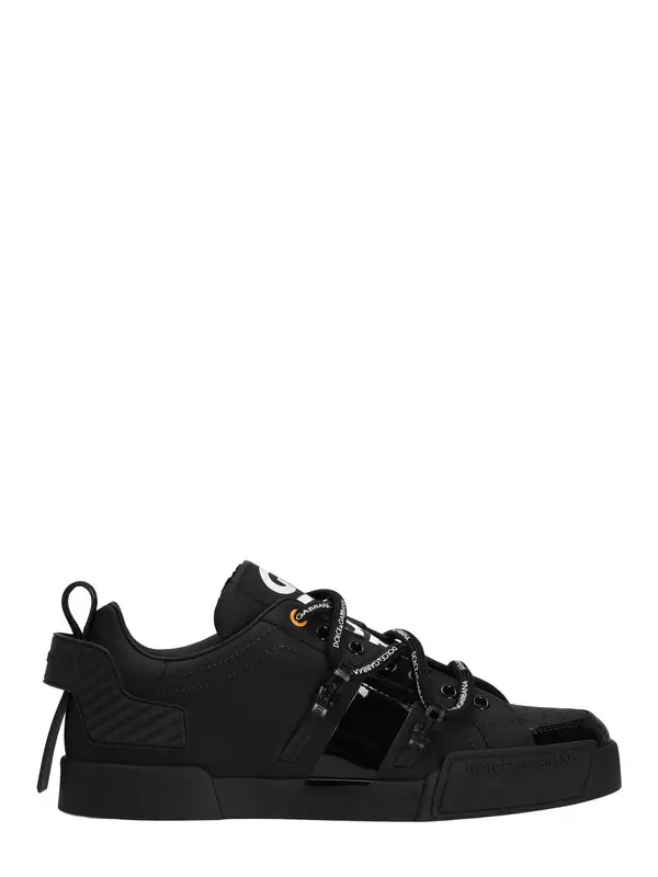 Dolce & Gabbana Portofino Sneakers In Calfskin And Patent Leather - Multicolor