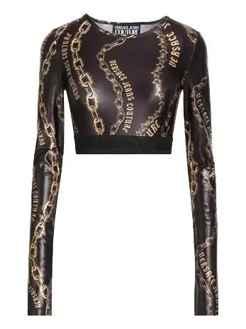 Versace Printed Crop Top - Black