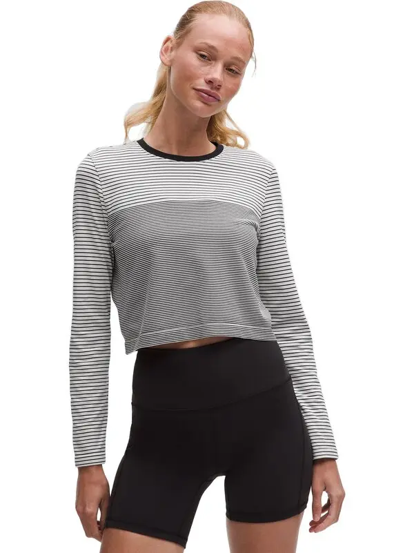 Lululemon Seamless Classic-fit Mariner Stripe Long-sleeve Shirt - White/black