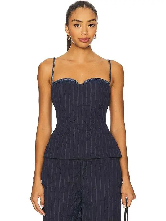 Simkhai Jennings Bustier Top - Midnight Stripe