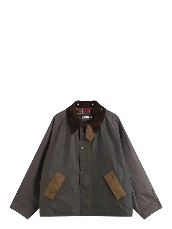 Barbour Patchwork Transport Wax Jacket - Sage Multi