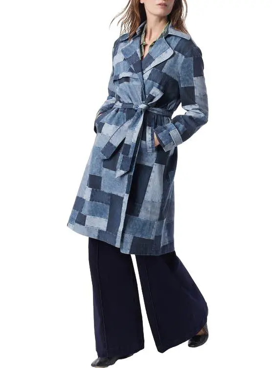 DO BY DEE OCLEPPO Cassie Patchwork Denim Trench Coat - Denim Patchwork
