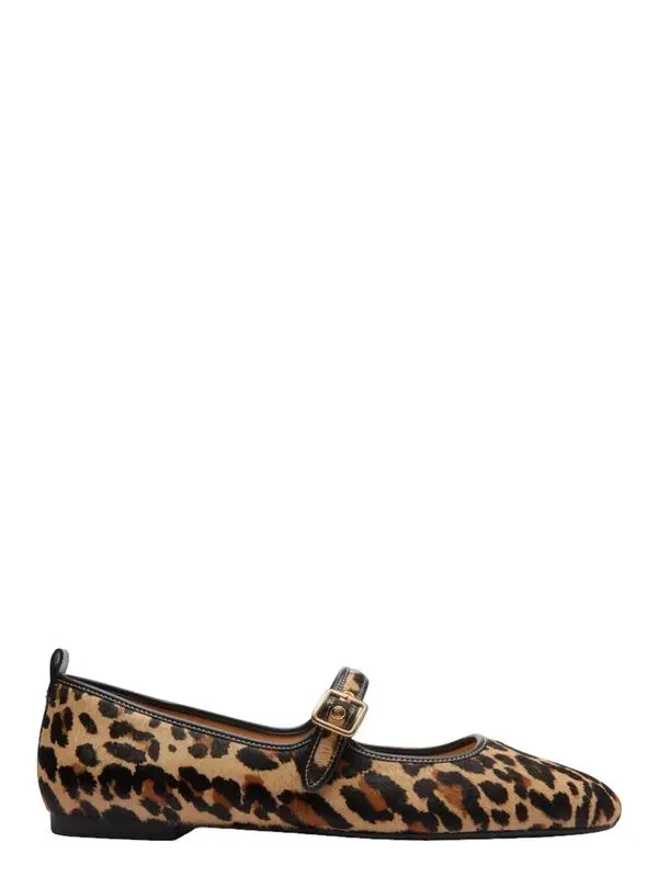 COACH® C Rivet Mary Jane With Leopard Print - Tan & Black