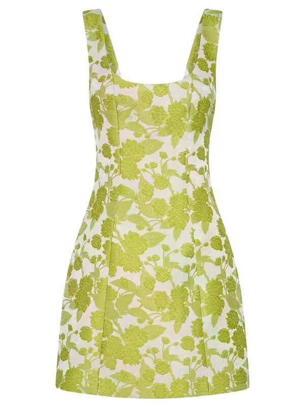 Anna Quan Floral-print Mini Dress - Green