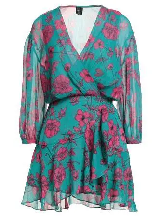 Pinko Mini Floral-print Flared Dress - Green