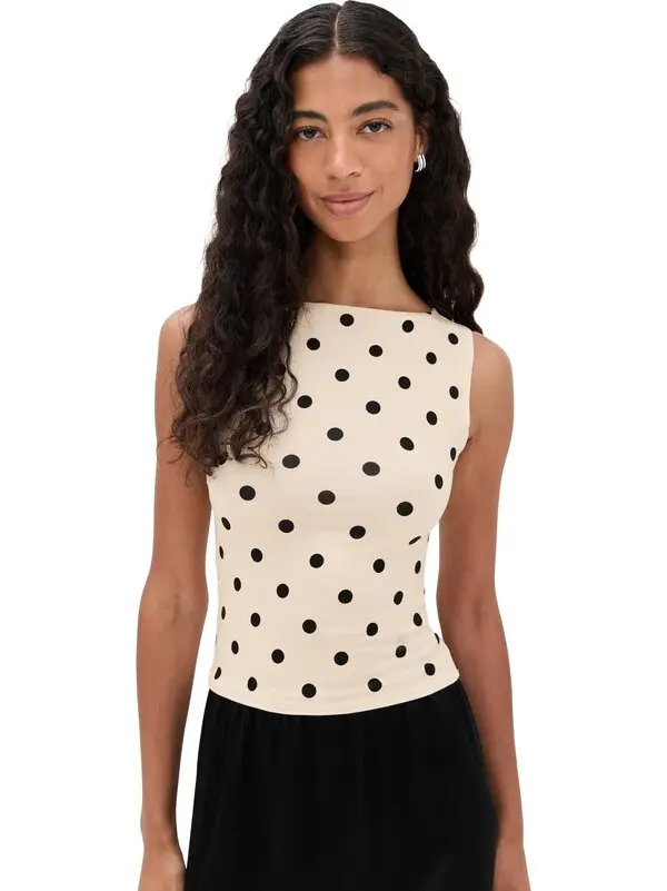 REFORMATION Dusk Knit Top - Sundae Dot