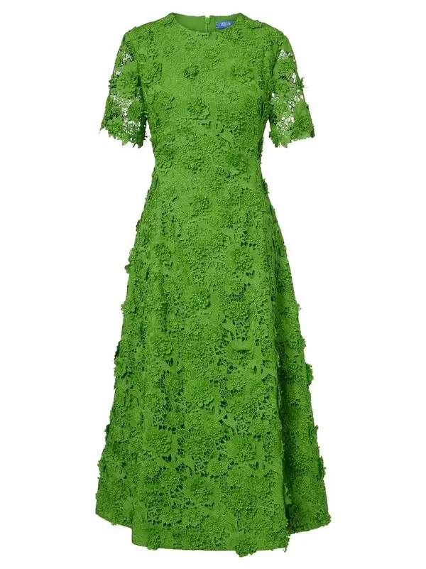 LEO LIN Caroline Lace Midi Dress - Green