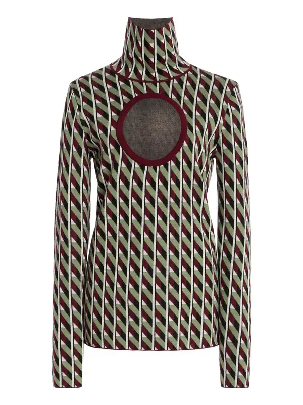 ZANKOV Georgina Cutout Merino Wool Top - Print