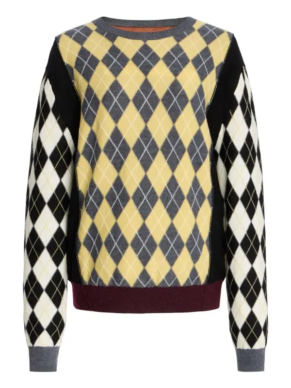 ZANKOV Reed Argyle-knit Merino Wool Sweater - Print