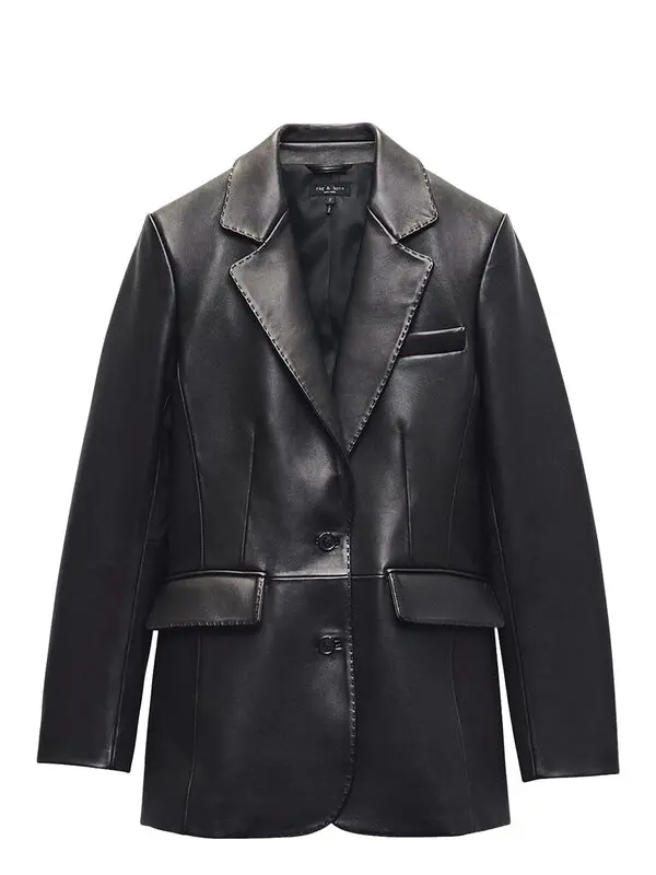 Rag & Bone Leather Blazer - Black