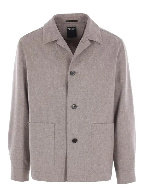 Zegna Wool Overshirt - Beige