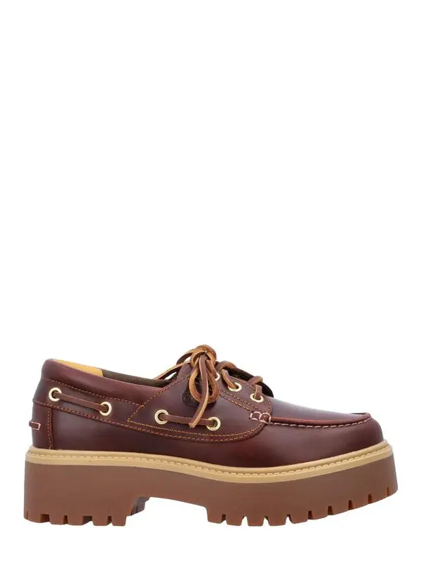 Timberland Leather Platform Boat Shoes - Rootbear