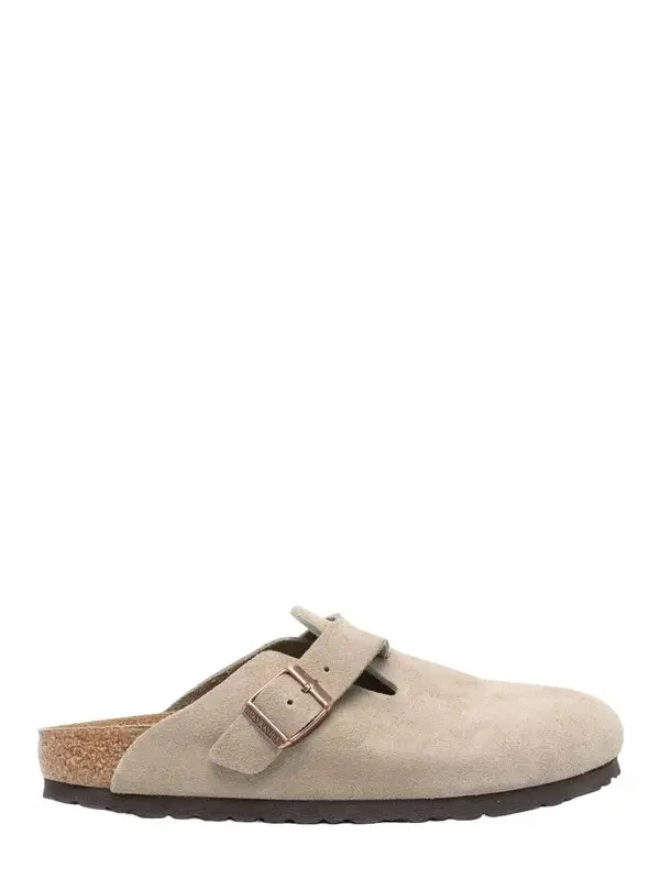 BIRKENSTOCK Boston Suede Mule Shoes - Beige