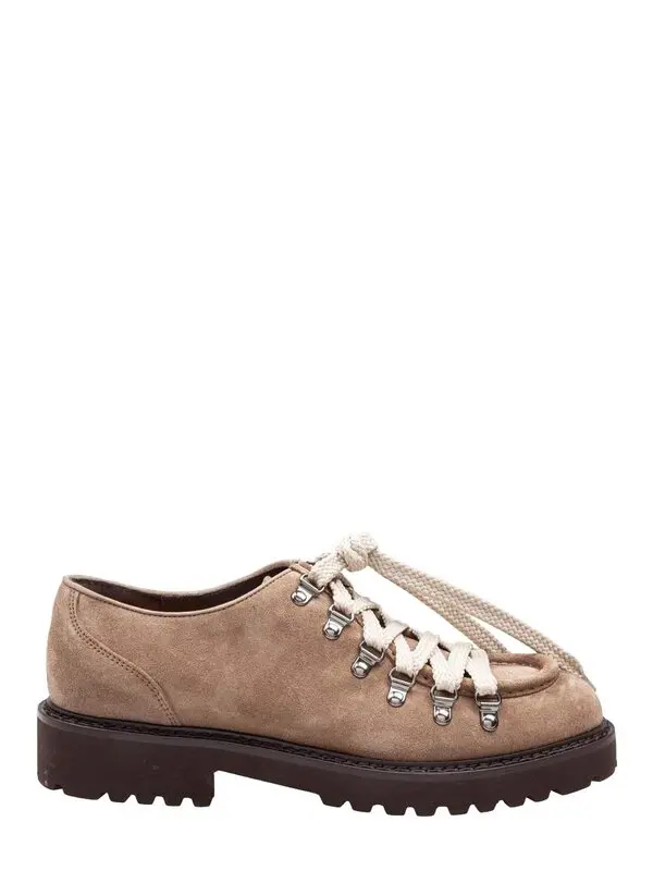DOUCAL'S Suede Lace-up Shoes - Cocoa