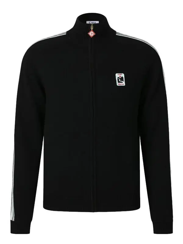 Casablanca Zip Knit Cardigan - Navy Blue