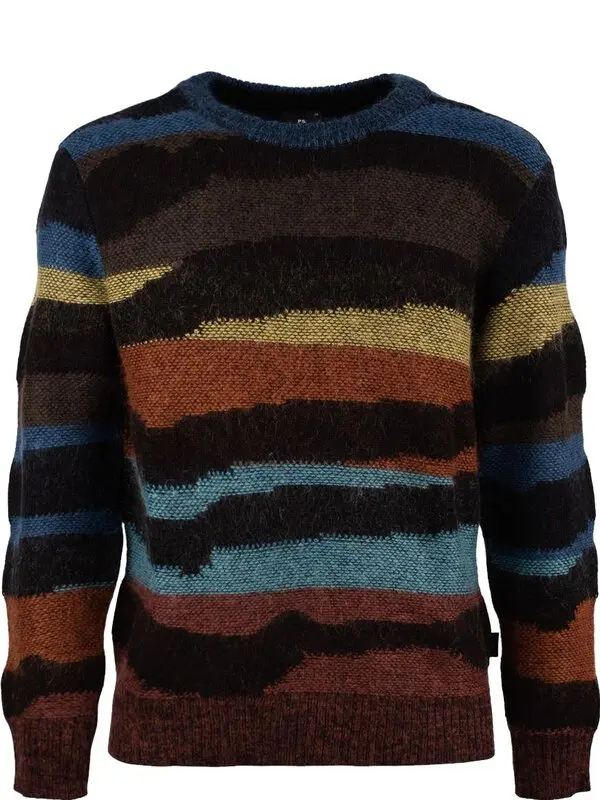Paul Smith Multi-wave Stripe Cotton-mohair Sweater - Multicolor