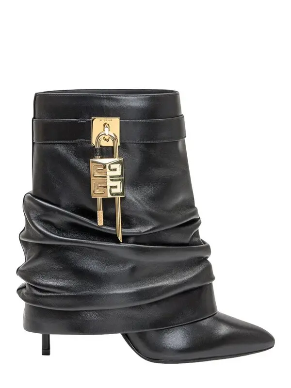 Givenchy Leather Ankle Boots With Padlock - Black