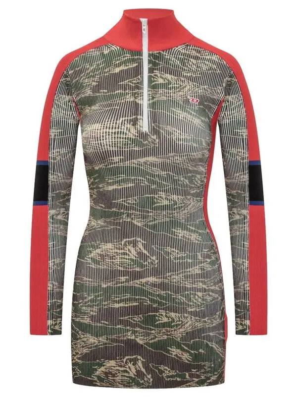 Diesel Fitted Dress With Camouflage Print - Grey