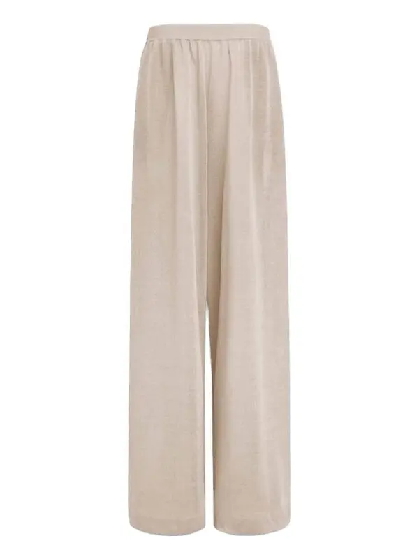 Alaïa Linen Silk Wide-leg Trousers - Brown