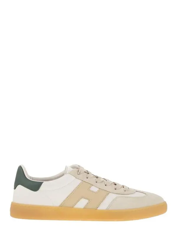 Hogan Cool Leather And Suede Trainers - White